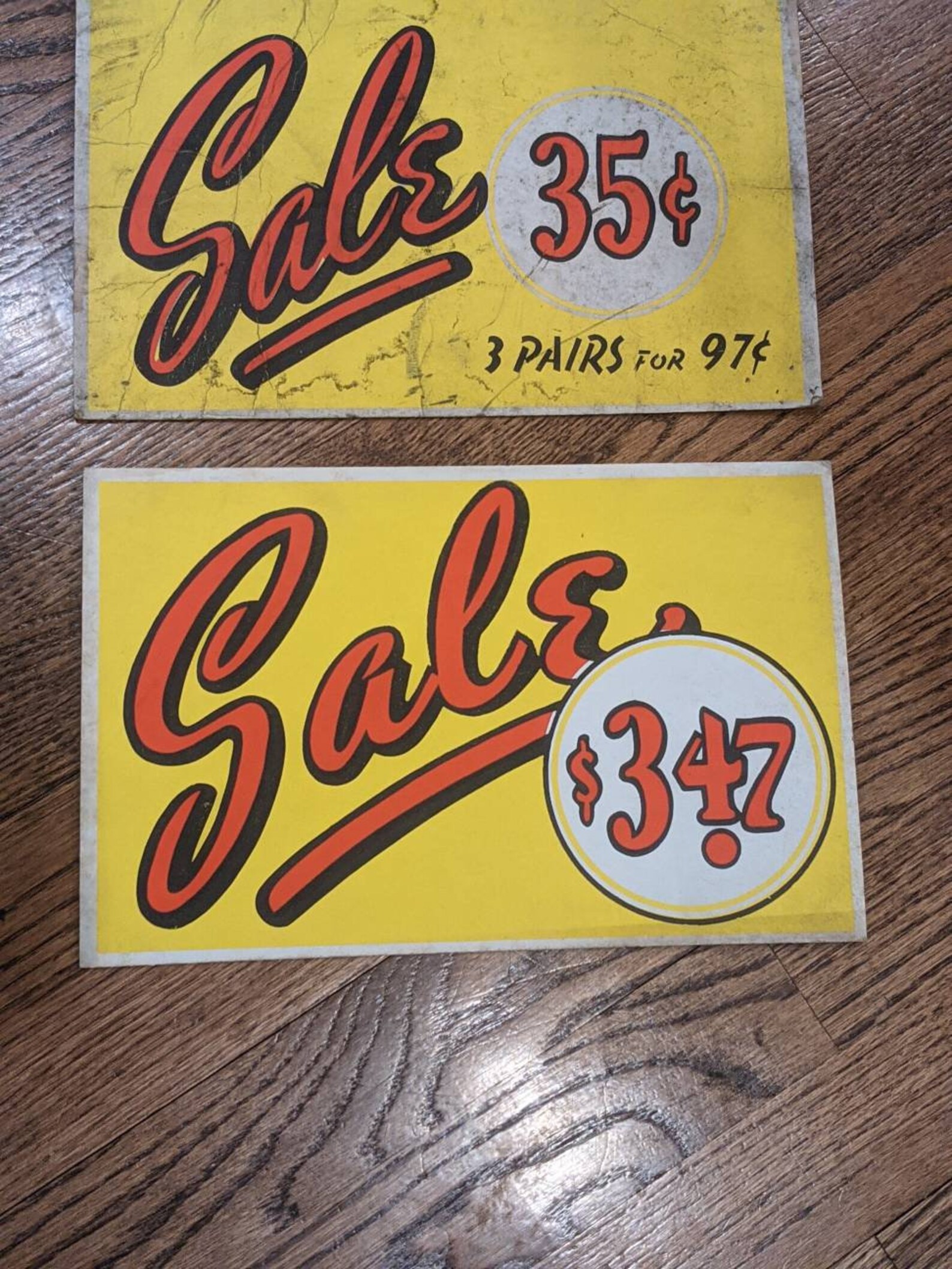 Original 1940's Yellow Red Sale Sign Store Price Sign - Etsy