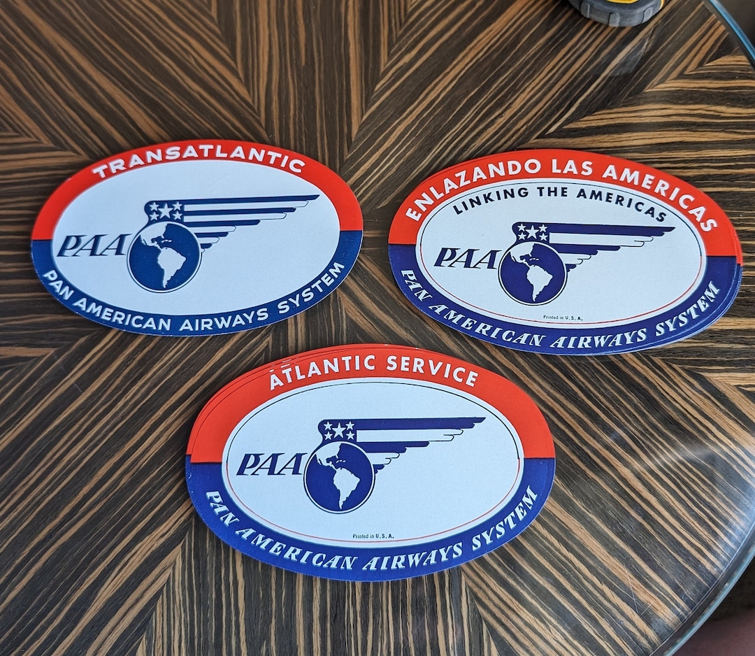 1950's PAA Pan American Airways System Label - Old & Original - Vintage ...