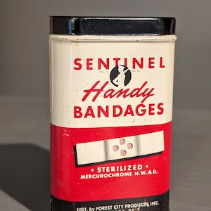 Original Vintage 1940's Sentinel Band Aid Bandages Tin - Vintage ...