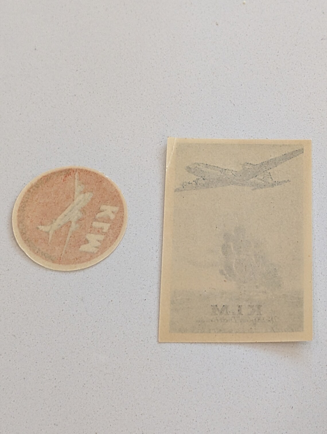 Pair of 1940s 50s K-L-M Royal Dutch Airlines Flying Dutchman Labels ...