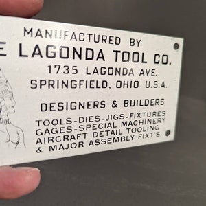 Original 1960s Lagonda Tool Builders Plate - Vintage Industrial Sign ...