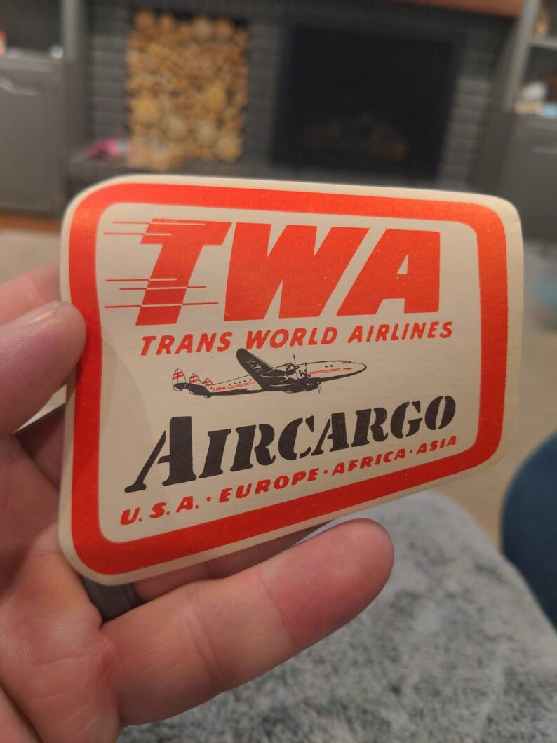 1950's TWA Airlines Air Cargo Air Freight Gummed Label - Etsy