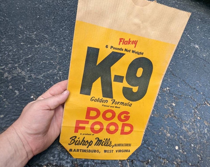 Original K-9 Golden Formula Dog Food Paper Food Sack Old Original Decor ...