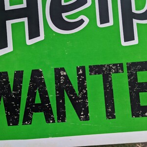 Original 1970s 1980s Help Wanted Cardboard Sign Vintage Sign - Thick ...
