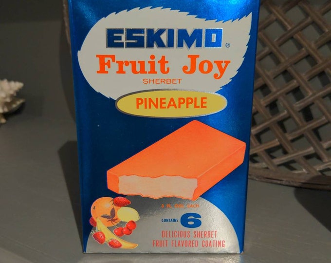 NOS 1950's Eskimo Pie Box Fruit Joy Pineapple Sherbert Ice Cream ...