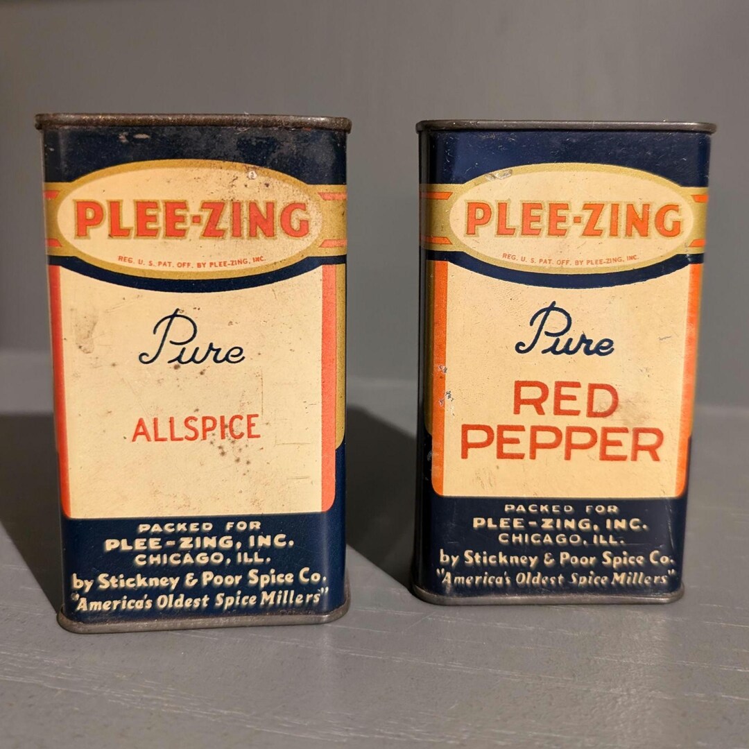 1940s Old & Original Plee-zing Spice Seasoning Cardboard Spice Tin ...