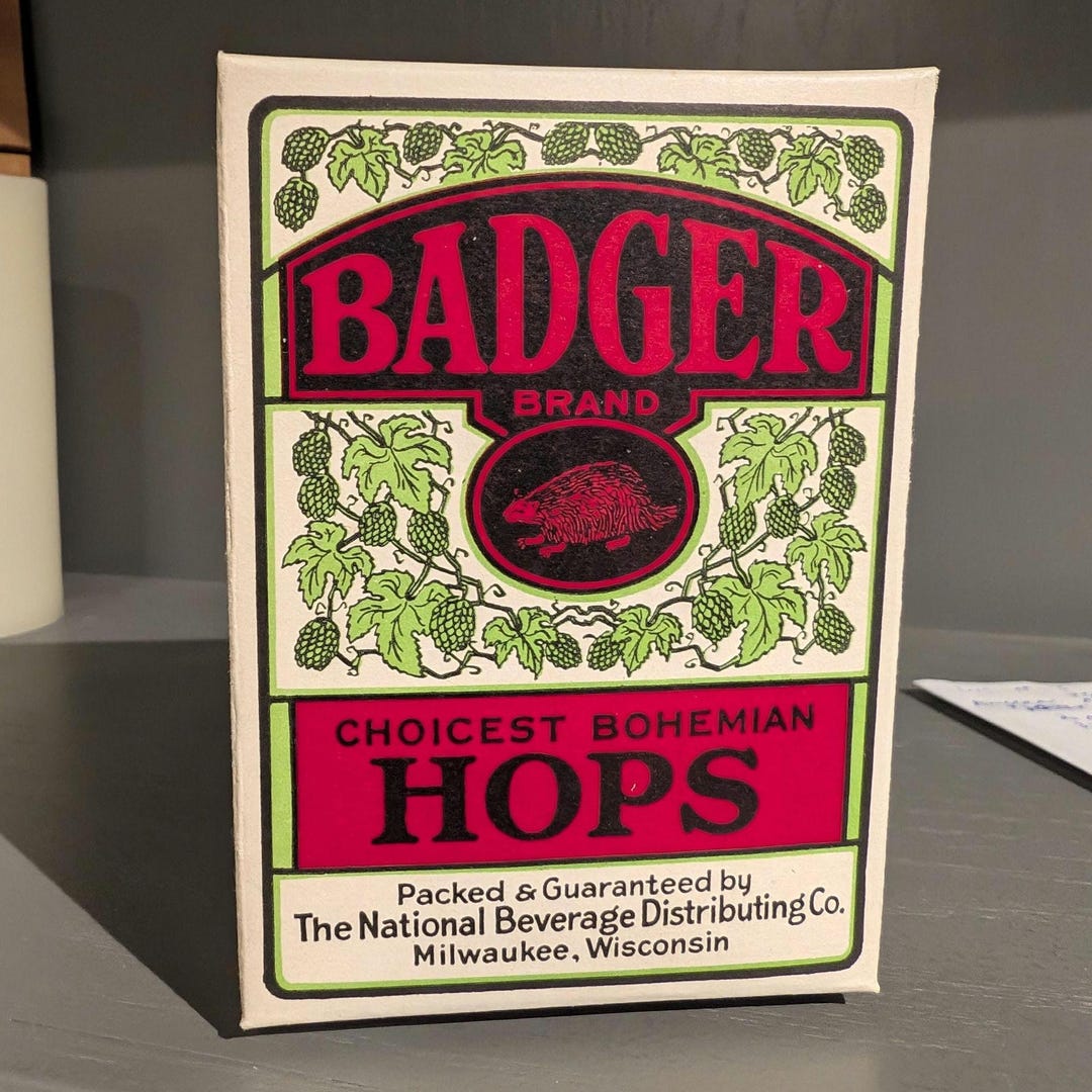 Vintage NOS Badger Hops Original Empty Box 1920s 30s National Beverage ...