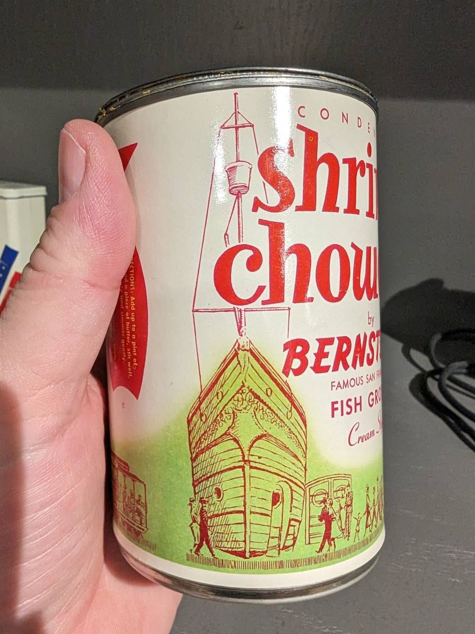 1960's Bernstein's Fish Grotto Shrimp Shrimp Chowder Old Can Label on ...