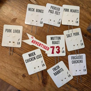 1950s Butcher Shop Meat Market Price Signs- Plastic Grocery Store Sign ...