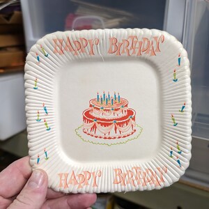 NOS 1950s Happy Birthday Plate Themed Birthday Paper Plate Original ...