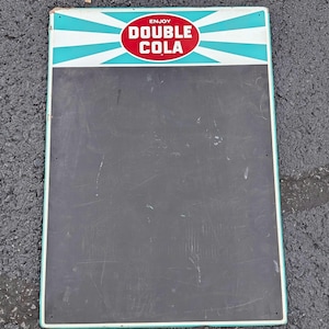 ORIGINAL 1960s Enjoy Double Cola Chalkboard - Metal Sign - Soda ...