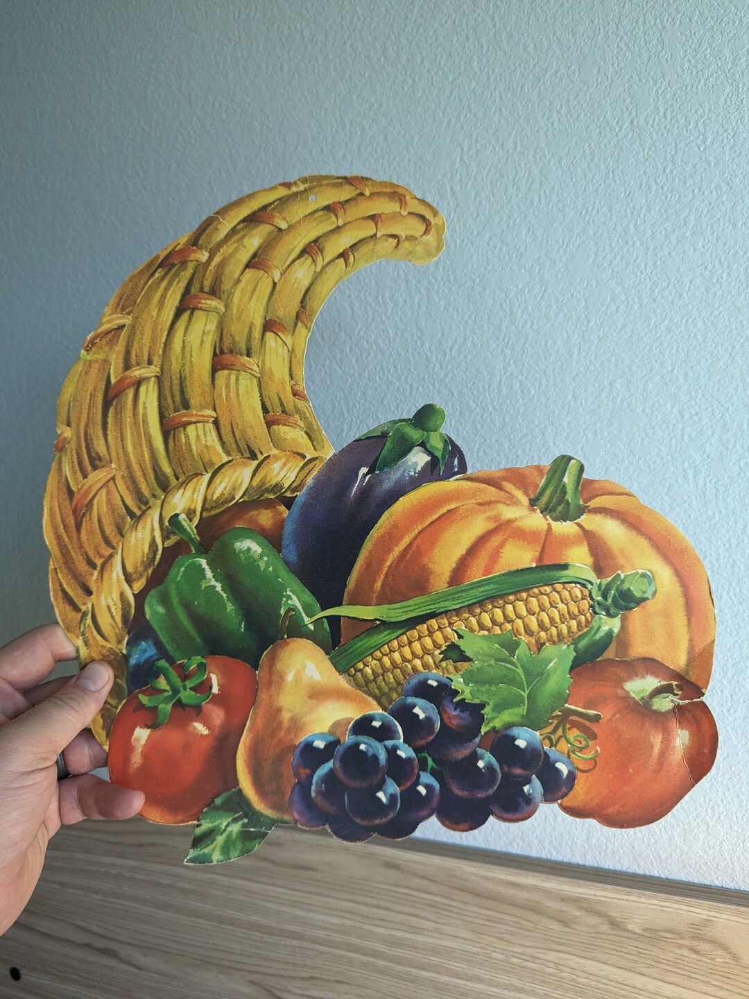 Old & 1960's Dennison Cornucopia Thanksgiving Sign - Vintage Party and ...