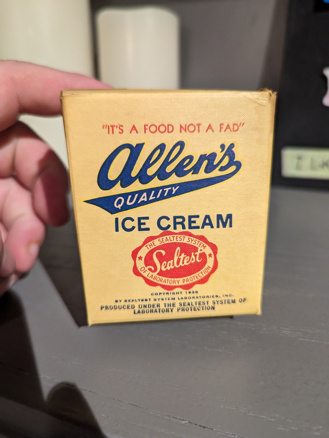 NOS 1940's Allen's Sealtest Ice Cream Container Half - Etsy