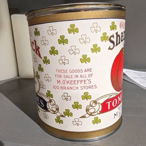 1920's O'keefe's Shamrock Brand Tomatoes Can Label on Can Original ...