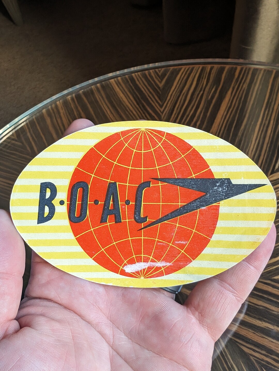1950's BOAC British Airlines Gummed Label Old & Original Vintage Travel ...