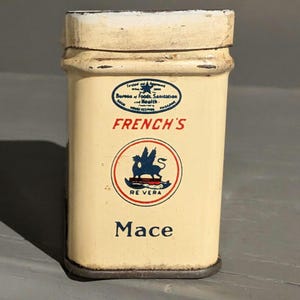 1930s Old & Original French's Mace Metal Spice Tin - Vintage Kitchen ...