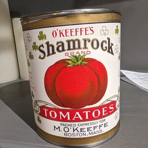 1920's O'keefe's Shamrock Brand Tomatoes Can Label on Can Original ...
