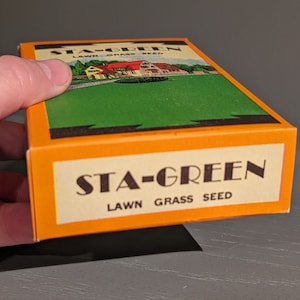 NOS 1930's 1940s Sta-green Grass Seed Box Deco - Old & Original ...