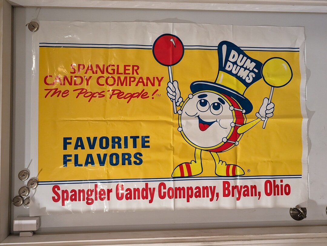 Large 1970s 80s Spangler Dum Dums Original Grocery Store Sign - Vintage ...