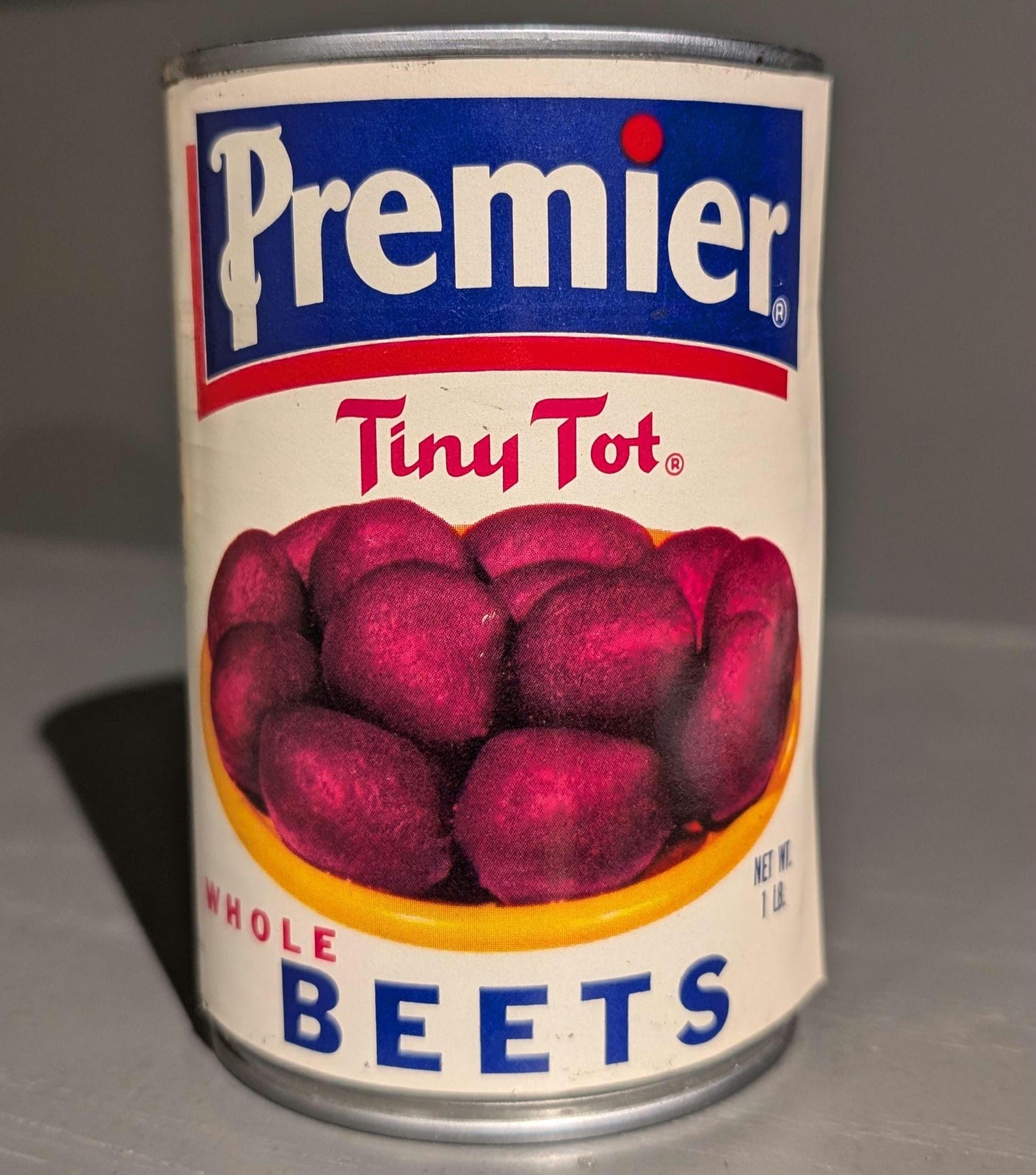 1960s Premier Tiny Tot Beets Can Label on Can - Leggett, Cincinnati ...