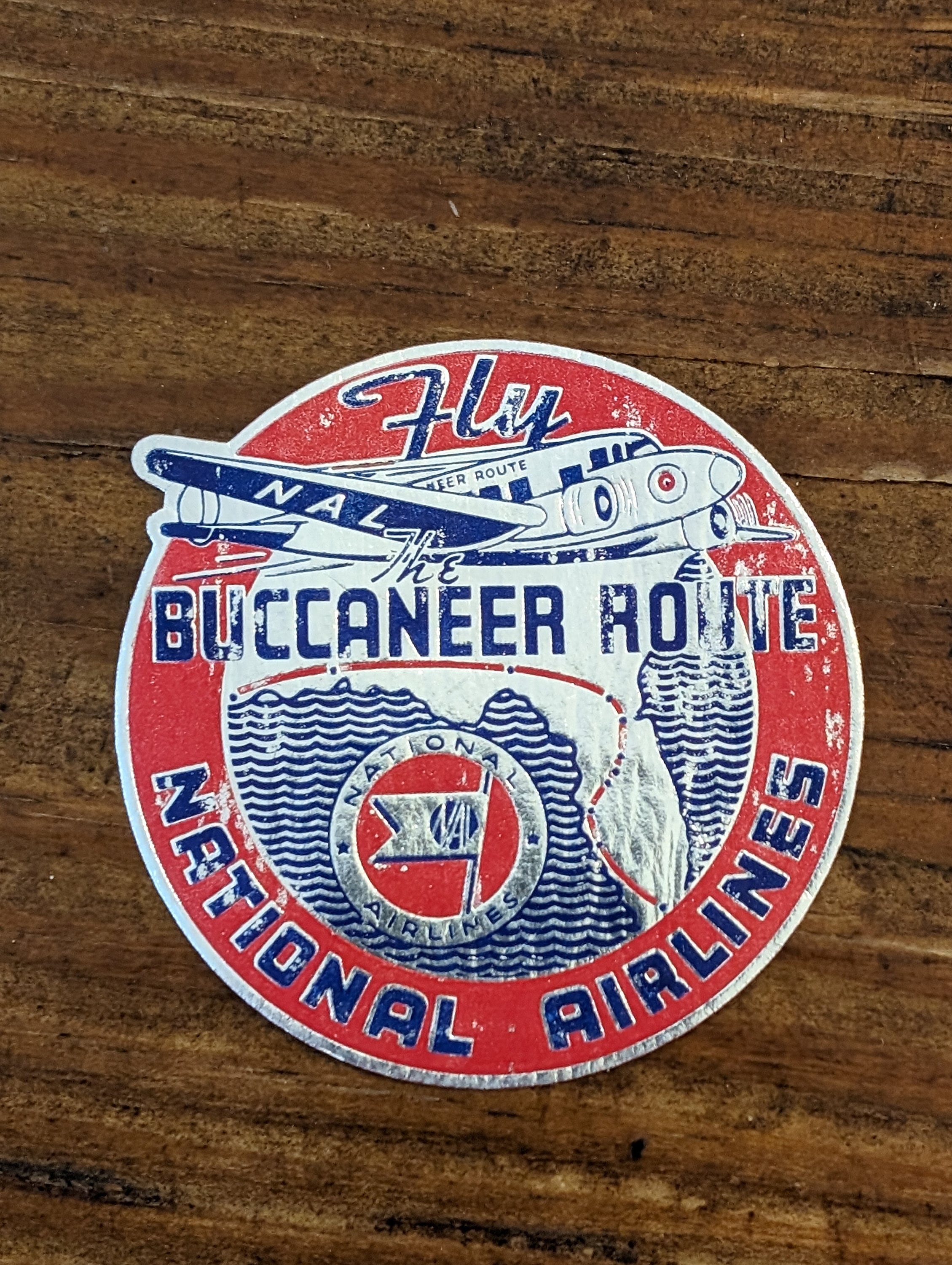 1940's National Airlines Gummed Label Buccaneer Route - Old & Original ...