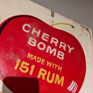 Original 1960s 70s Cherry Bomb Sign - Old & Original Masonite Sign 151 ...