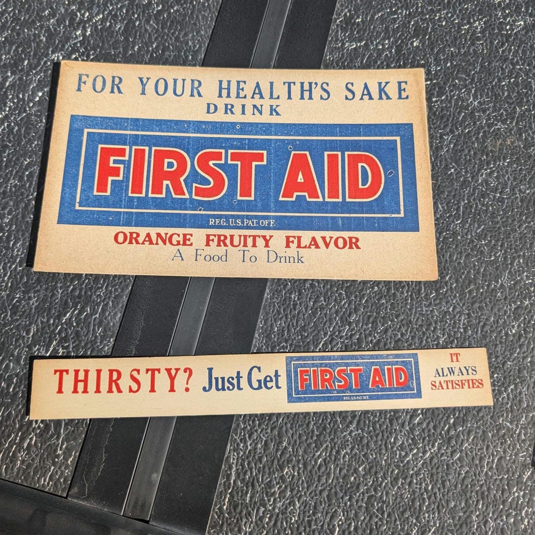 Original 1930's First Aid Orange Drink Soda Fountain Sign - CHOICE - Etsy