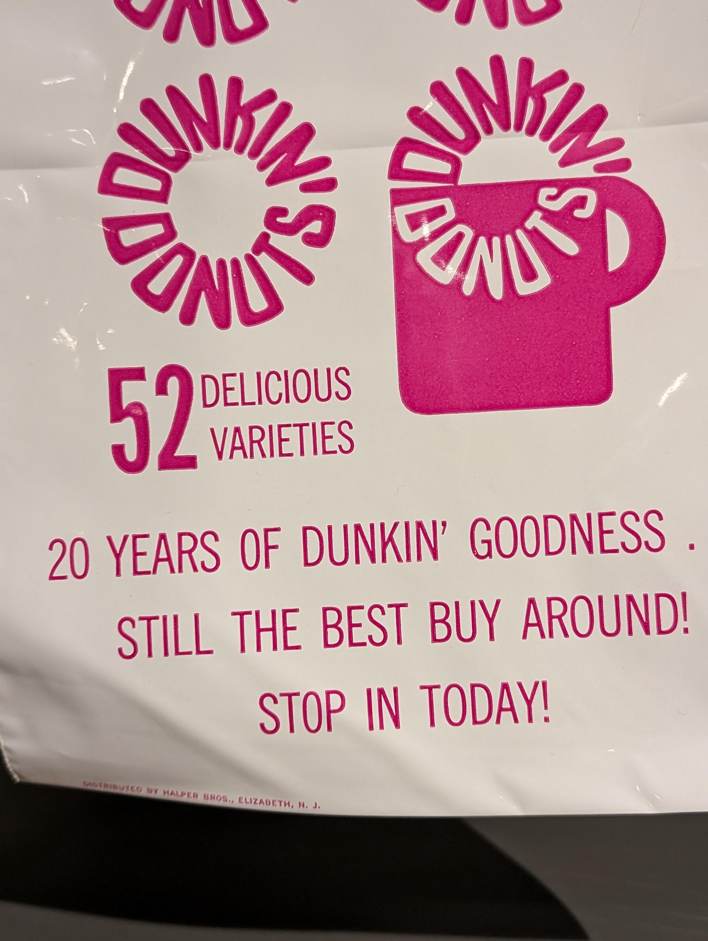Original 1960s Dunkin Donuts Plastic Litter Bag Old & Original Sign - Etsy