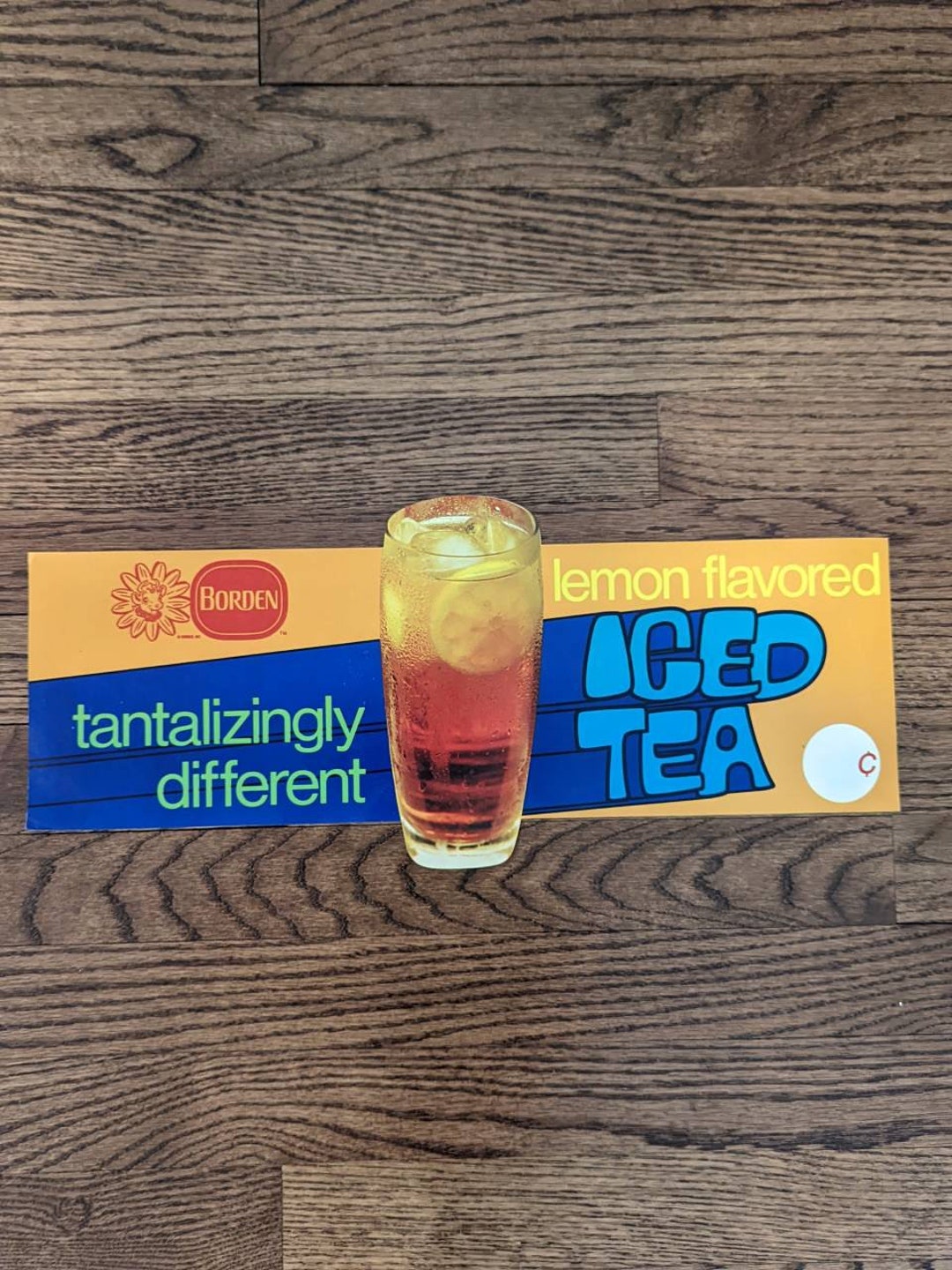 1970's Borden's Lemon Iced Tea Poster Original Vintage - Old Soda ...