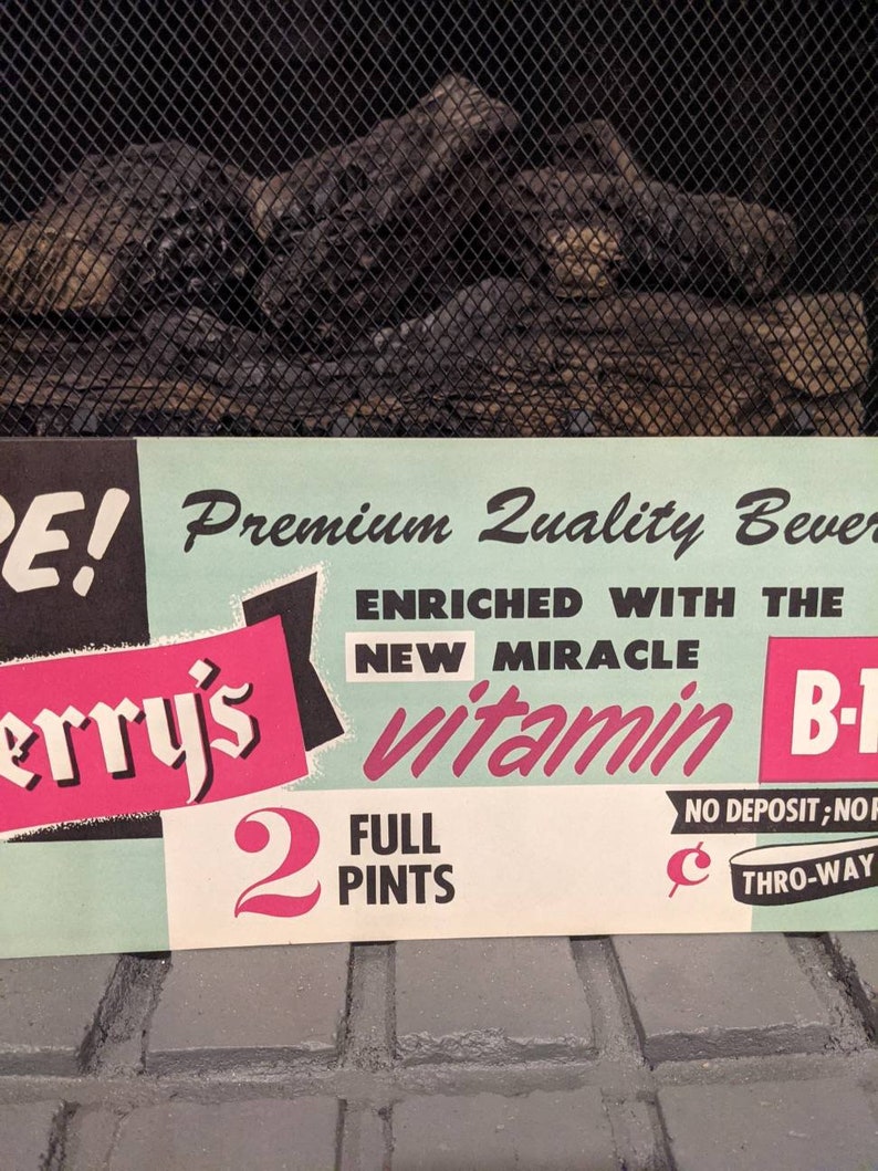 Original 1960's Perry's Beverages Soda Fountain Sign | Etsy