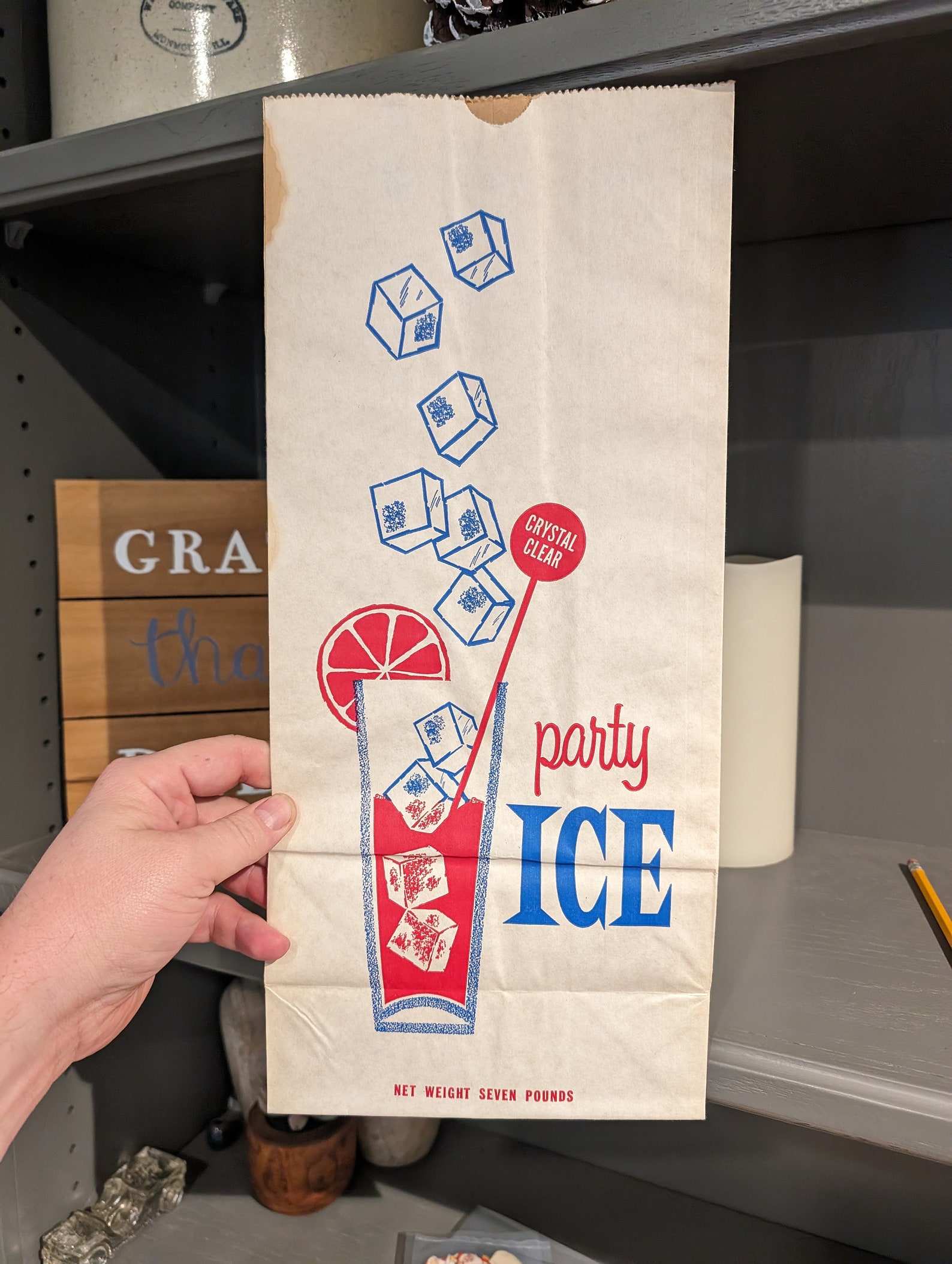 1960s 1970s Party Ice Cubes Paper Sack - Old Original Kitchen Bar Decor ...