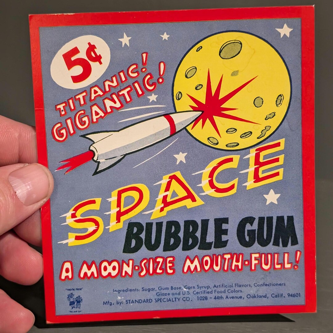 1960s Titanic Space Gumball Machine Price Sign - Cardboard - Original ...