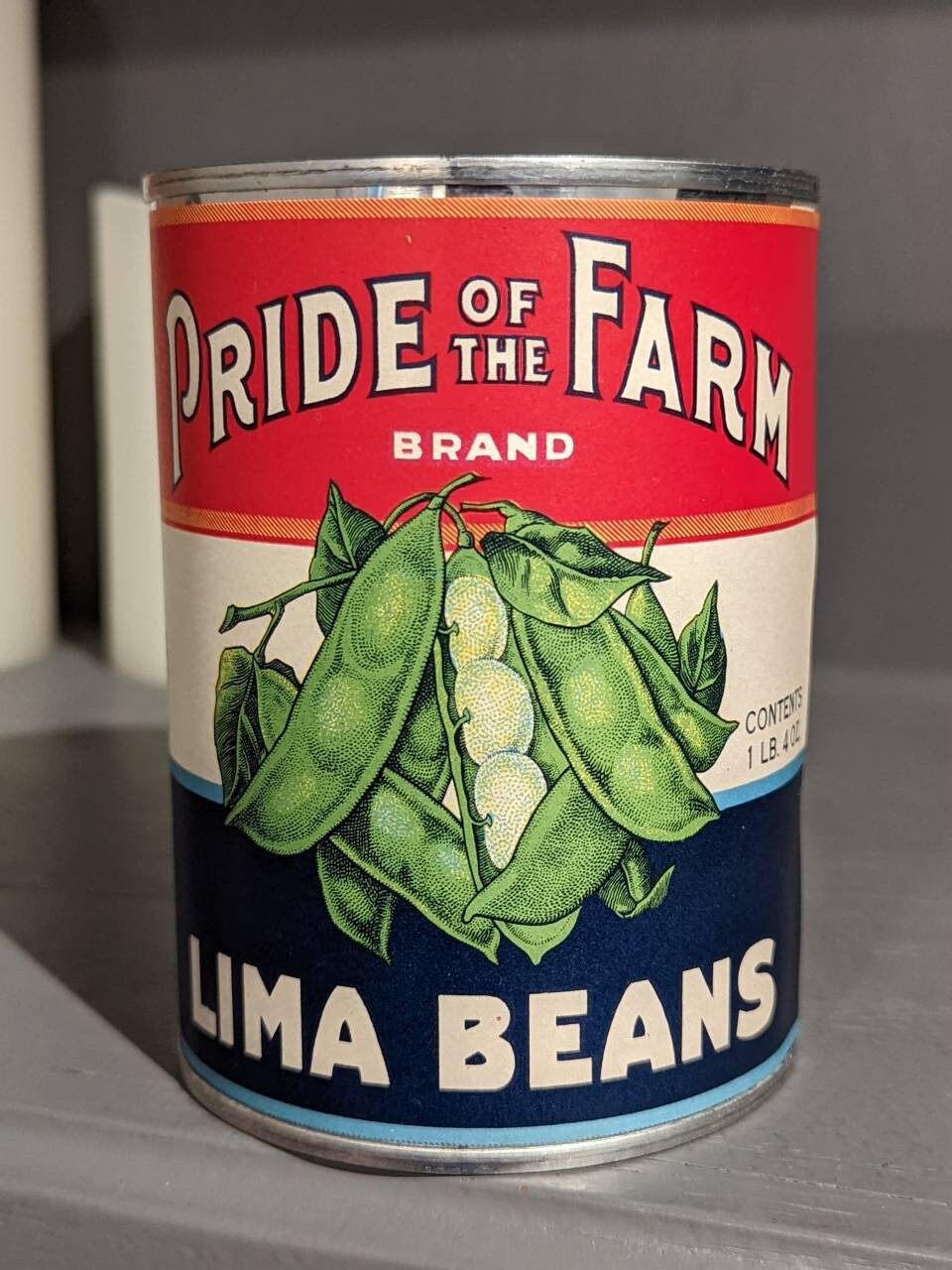 1930's Pride of the Farm Lima Beans Can Label on Can - Etsy