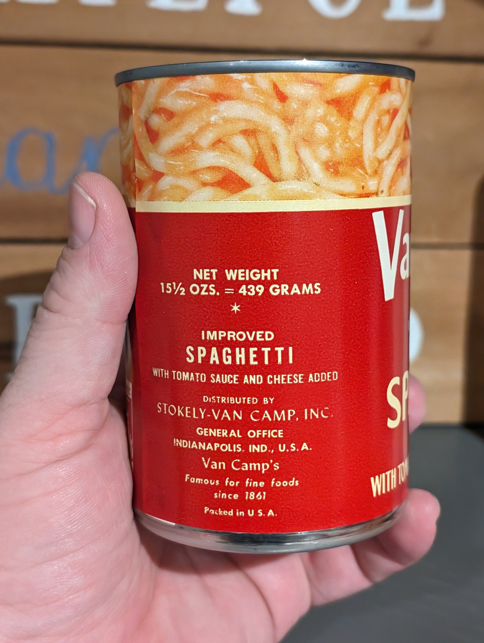 1950's Van Camp's Spaghetti Can Label on Can - Original Vintage ...