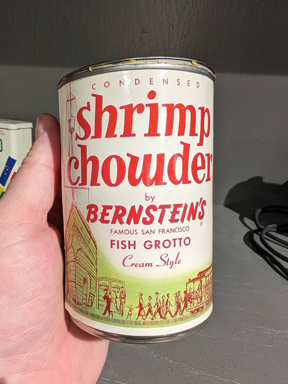 1960's Bernstein's Fish Grotto Shrimp Shrimp Chowder Old Can Label on ...