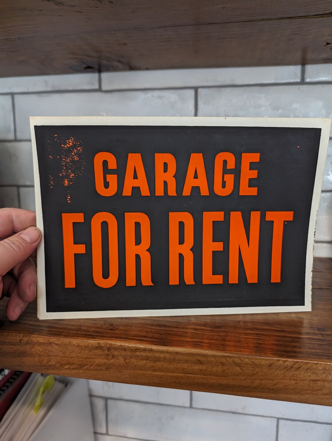 Original 1960s Garage for Rent Plastic Sign - Vintage Flourscent Sign ...