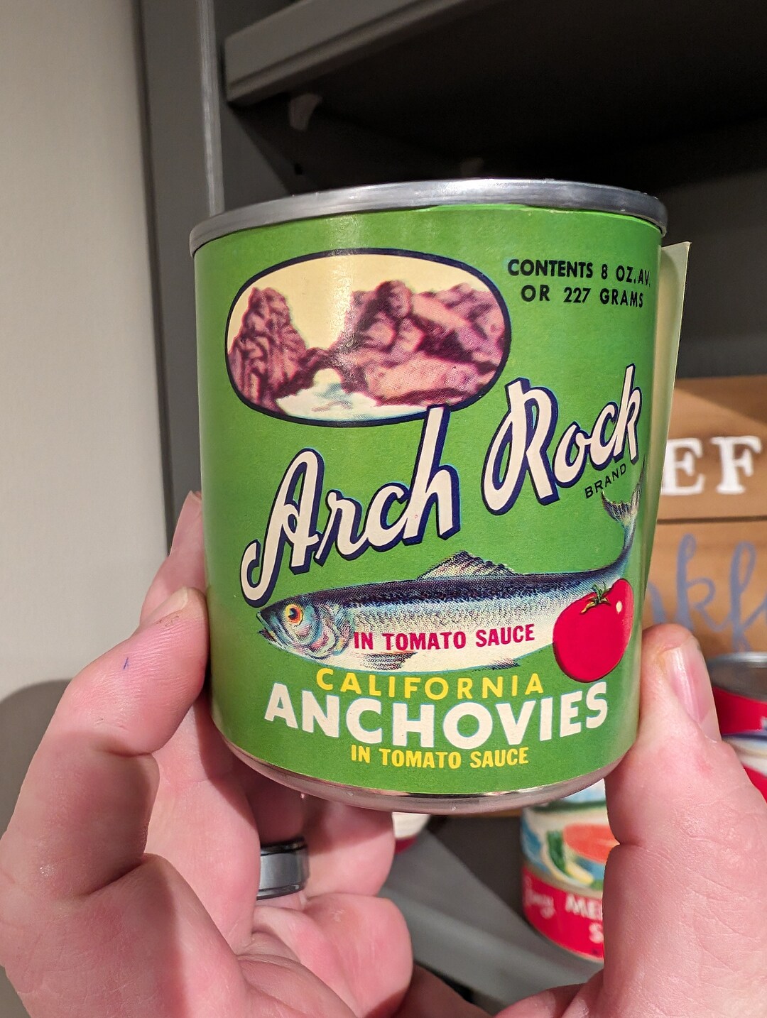 1950's Arch Rock Anchovies Can - Old Label on New Can - Vintage Grocery ...