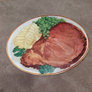 1960's Prime Rib Dinner Plate Diner Sign Die Cut Soda Fountain Sign Old ...