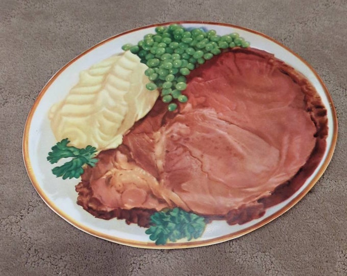 1960's Prime Rib Dinner Plate Diner Sign - Die Cut Soda Fountain Sign ...