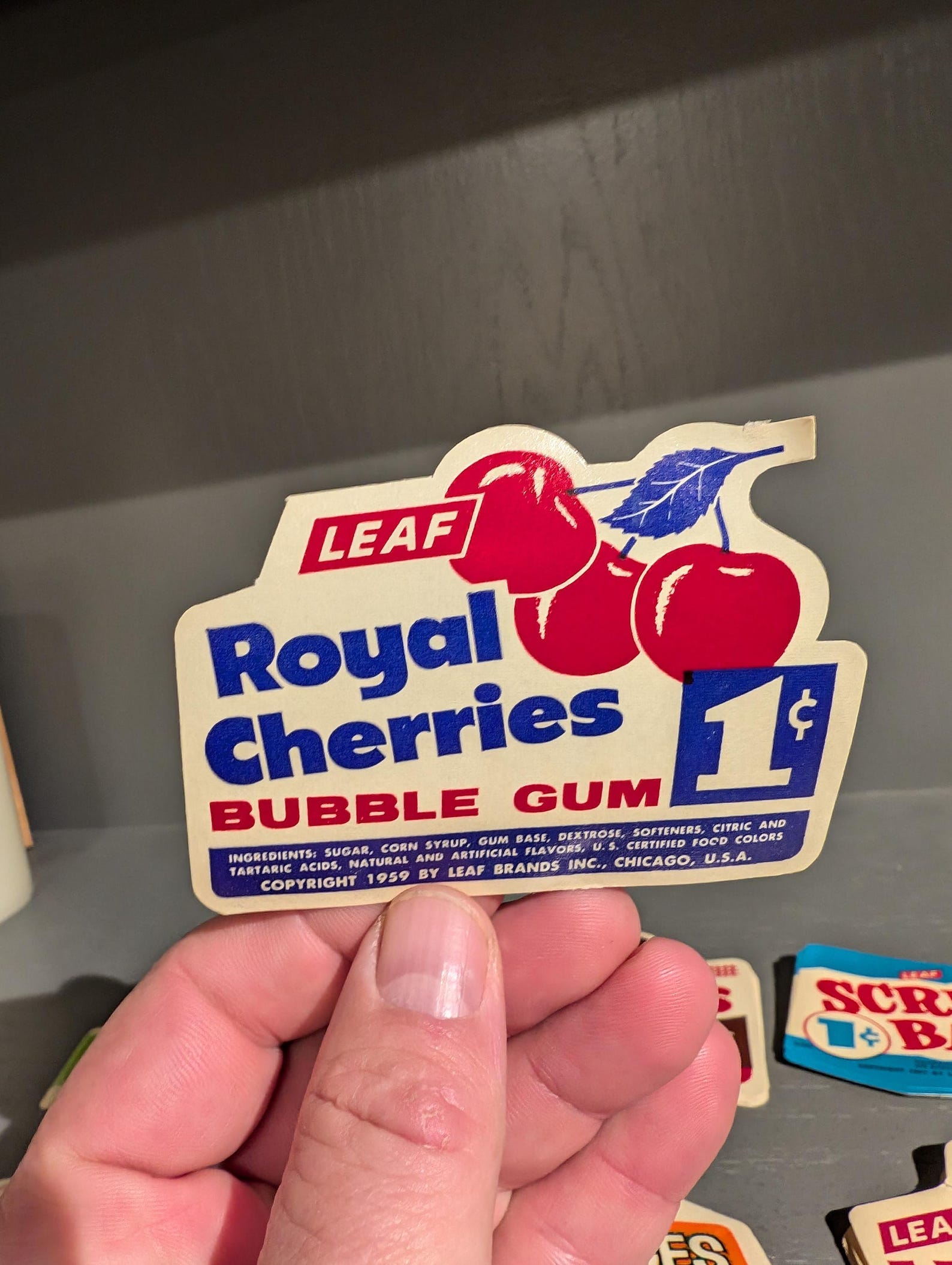 NOS 1950s 60s Leaf Bubble Gum Gumball Machine Price Sign - Paper Gummed ...