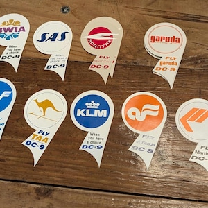 Die Cut 1960s DC-9 Airplane Vinyl Decal Choice of KLM, Finnair, SAS ...