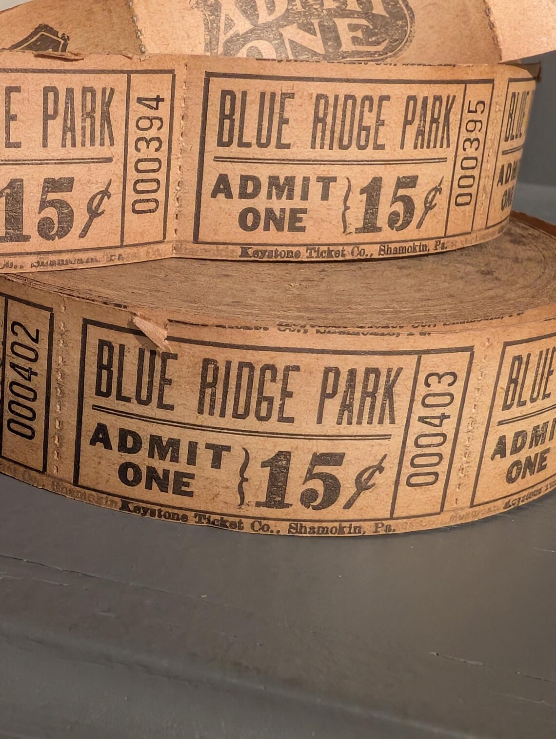 1940's? Blue Ridge Park Tickets - Vintage Office Supplies Admit One ...