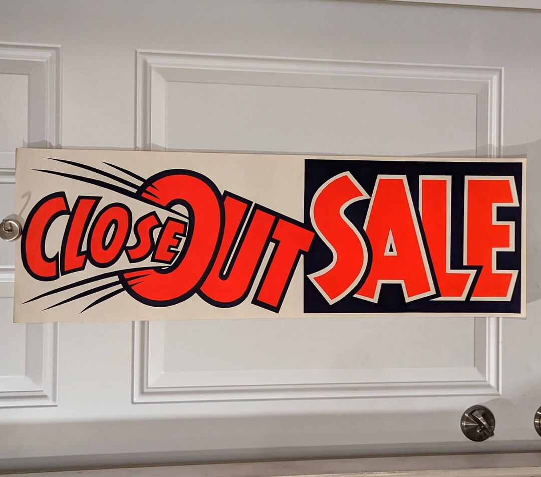Original 1940s Closeout Sale Shop Sign Vintage Sign Poster - Etsy