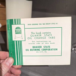 NOS 1970s Old and Original Quaker State Motor Oil Change Tags - Sheet ...