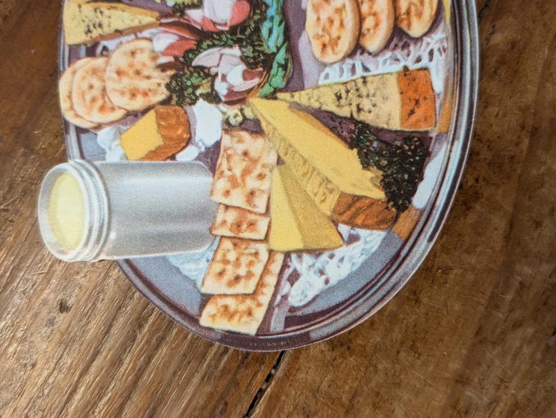 1940s 50s Cheese and Crackers Menu Board Die Cut Paper Gummed Decal ...