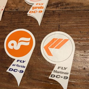 Die Cut 1960s DC-9 Airplane Vinyl Decal Choice of KLM, Finnair, SAS ...