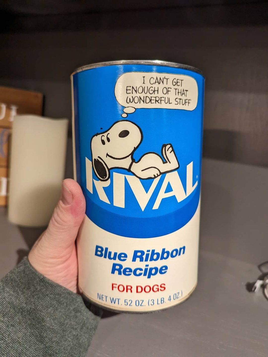 1974 Snoopy Rival Blue Ribbon Dog Food Can Can Label on Can - Charlie ...