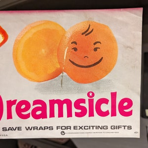 1974 Orange Creamsicle Dreamsicle Popsicle Ice Cream Bar Sign Poster ...