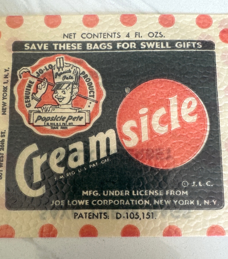 1940s NOS Ice Cream/popsicle Wrappers NOS Old and Original - Creamsicle ...