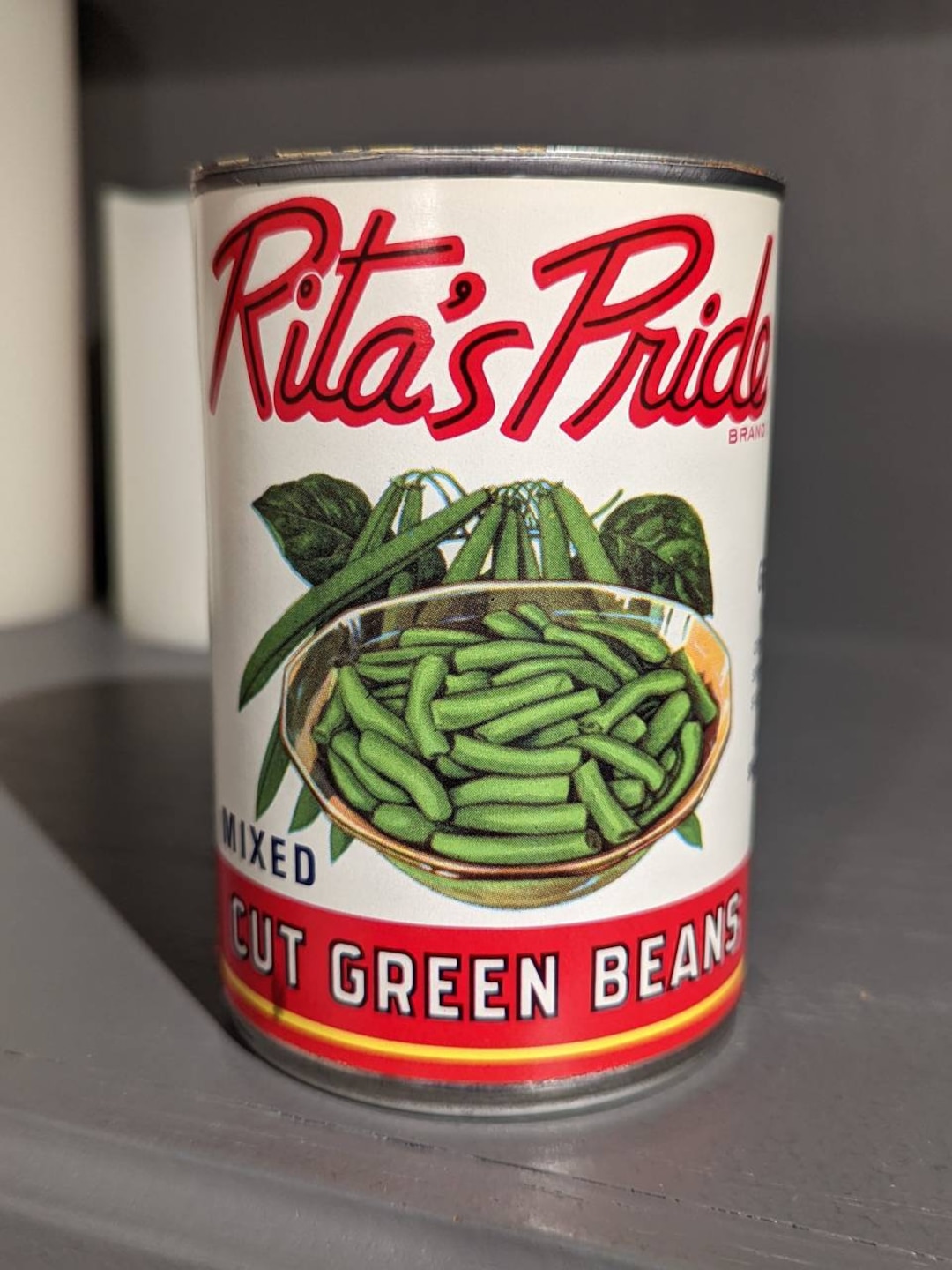1960's Rita's Pride Brand Green Beans Can Label on Can Original Vintage ...